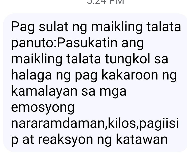 Pag sulat ng maikling talata | StudyX