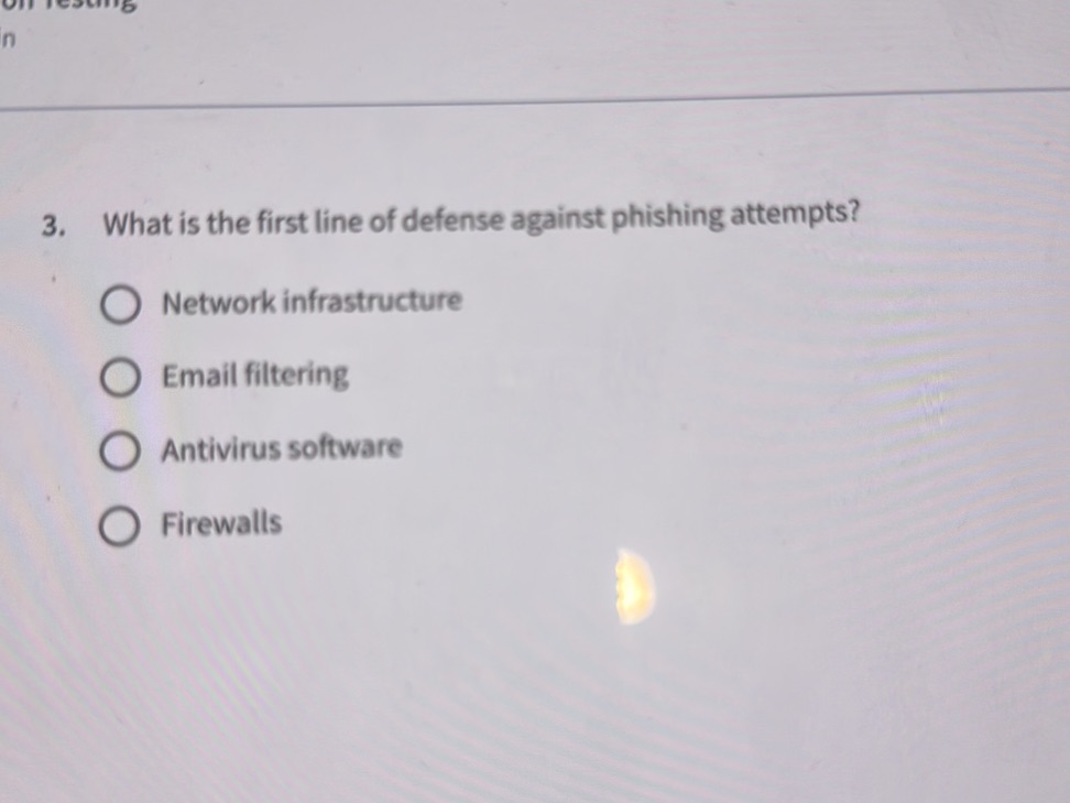 3. What is the first line of defense against | StudyX