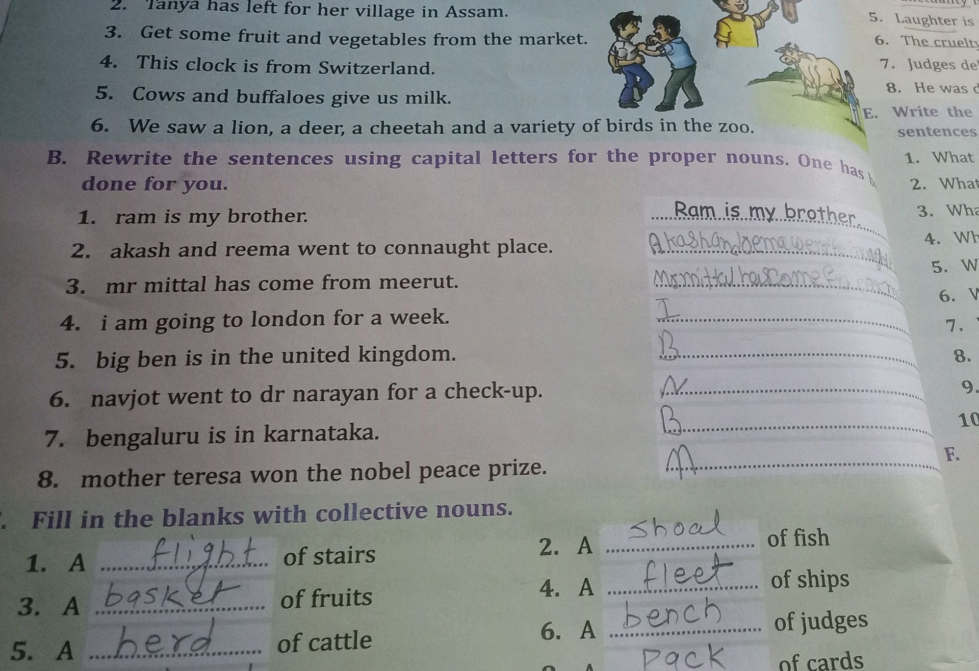 B. Rewrite the sentences using capital | StudyX