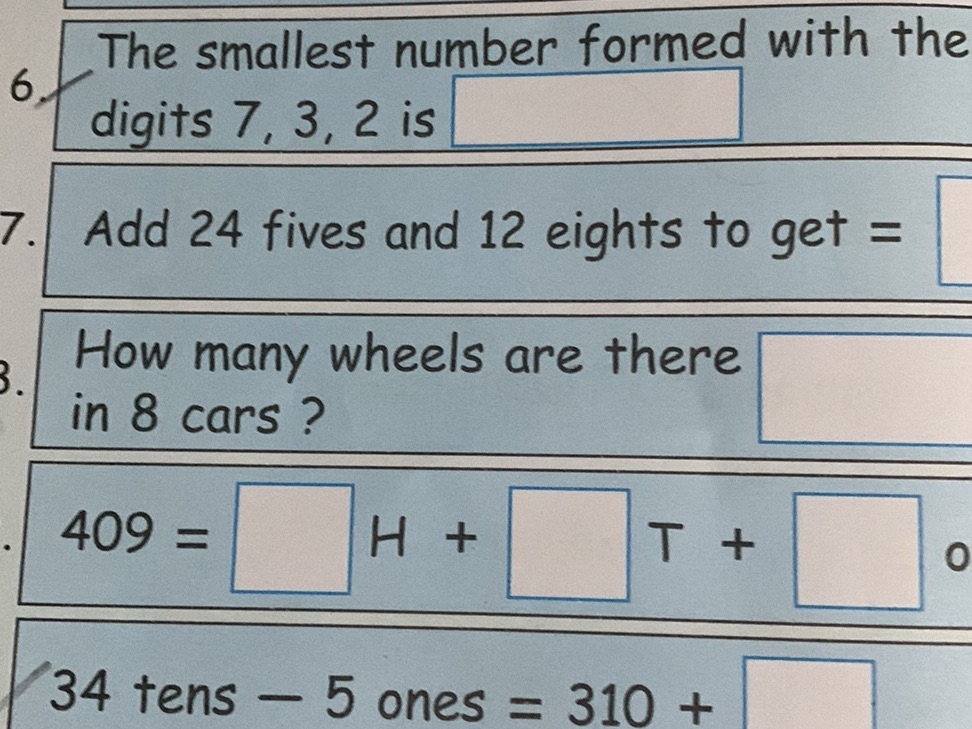 6. The smallest number formed with the | StudyX
