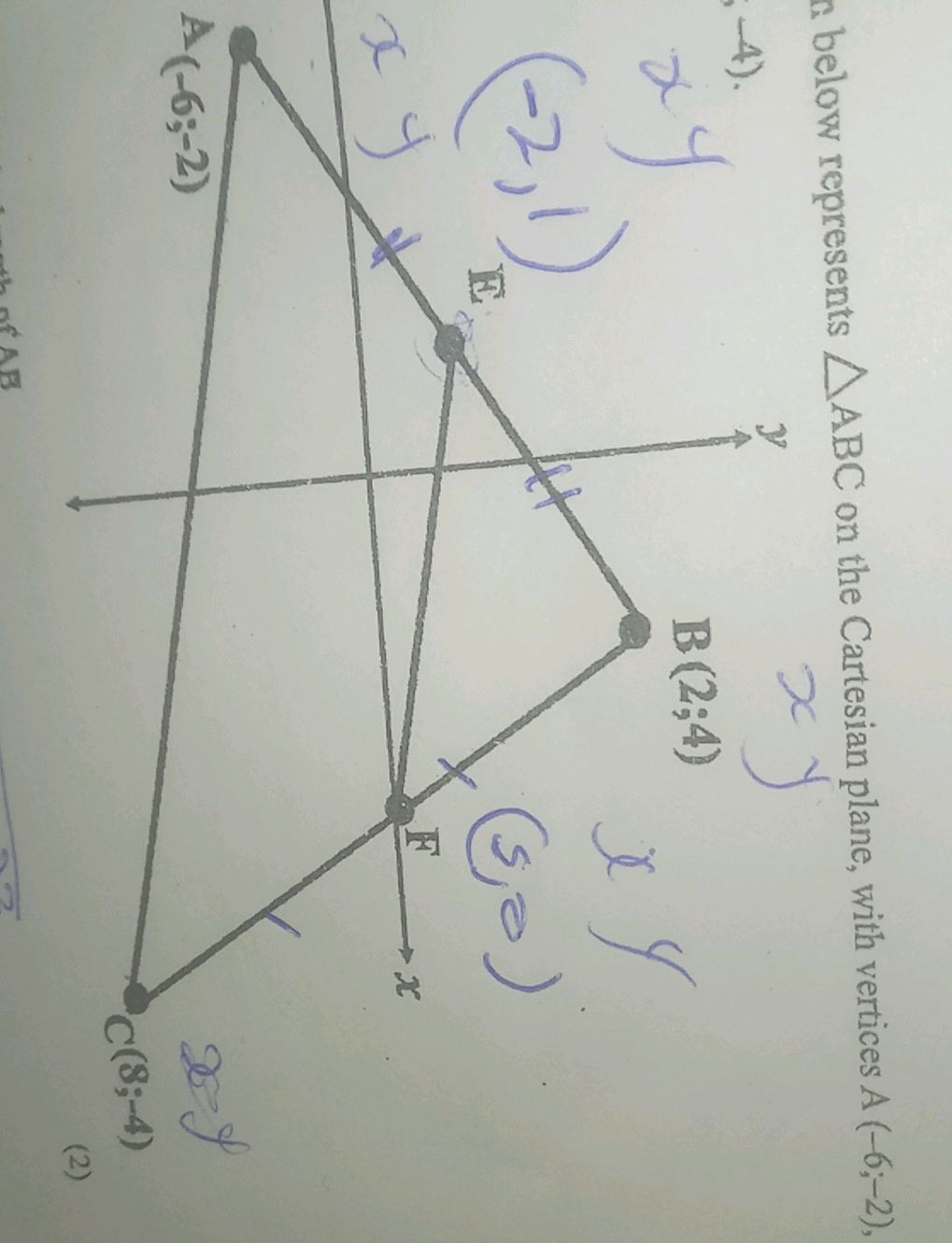 n below represents ABC on the Cartesian | StudyX