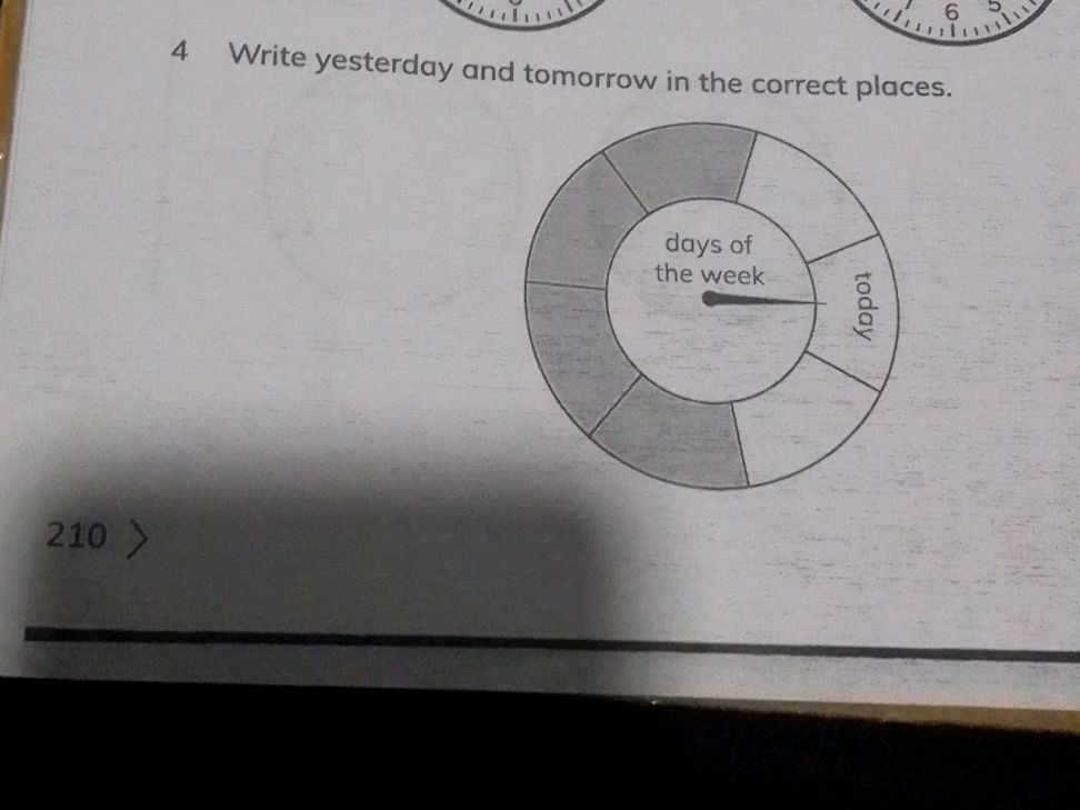 4 Write yesterday and tomorrow in the | StudyX