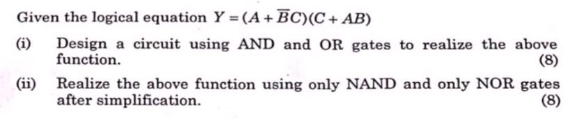 Given the logical equation $Y = (A + | StudyX