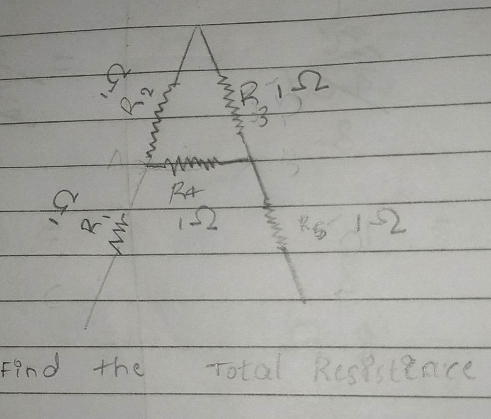 Find the total resistance. *R1 = 1Ω* *R2 = | StudyX