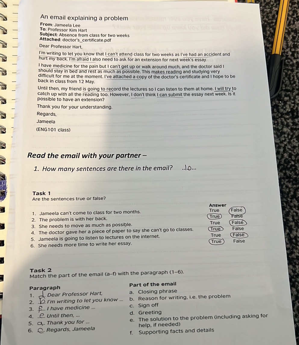 Read the email with your partner - 1. How | StudyX