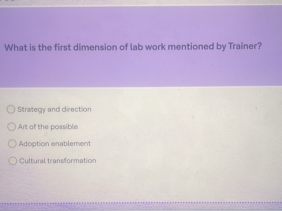 What is the first dimension of lab work