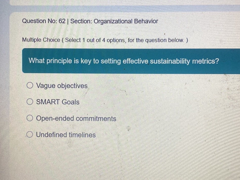 What principle is key to setting effective | StudyX