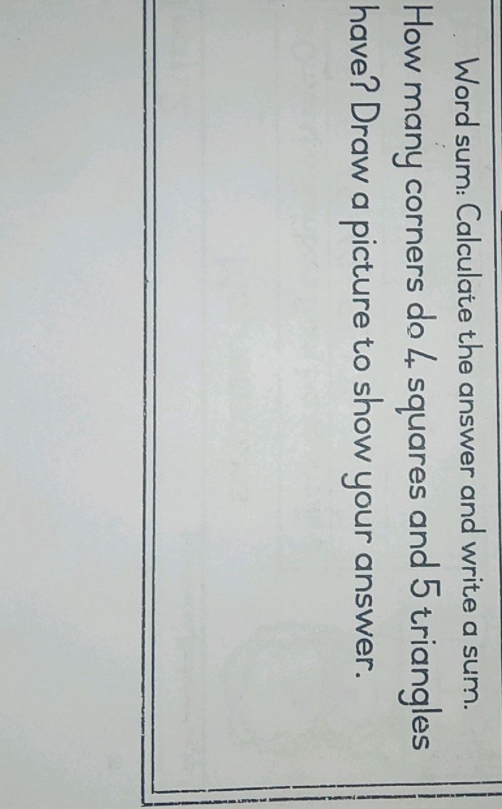 Word sum: Calculate the answer and write a | StudyX