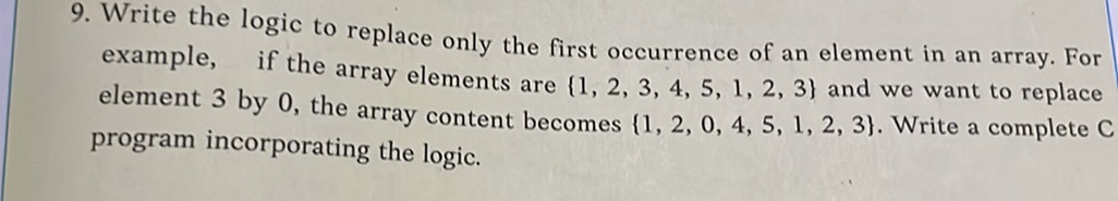 9. Write the logic to replace only the first | StudyX