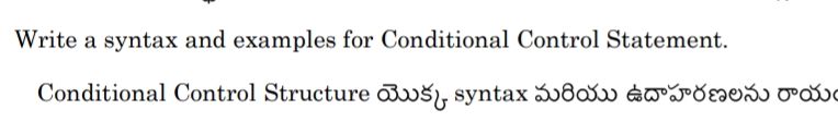 Write a syntax and examples for Conditional | StudyX