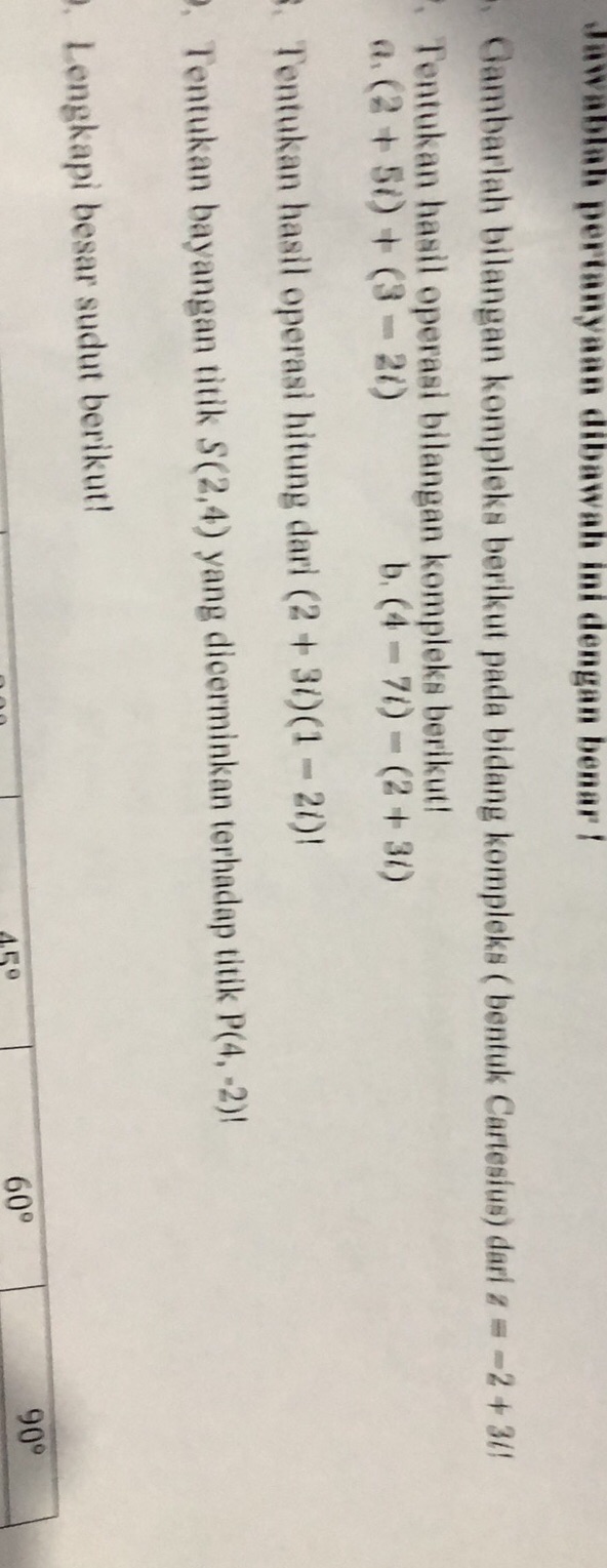 1. Gambarlah bilangan kompleks berikut pada | StudyX