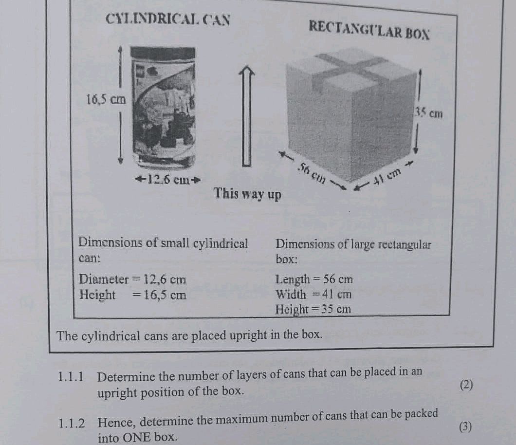 The image shows a cylindrical can and a | StudyX