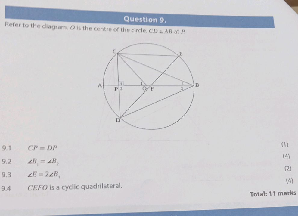 Refer to the diagram. O is the centre of the | StudyX