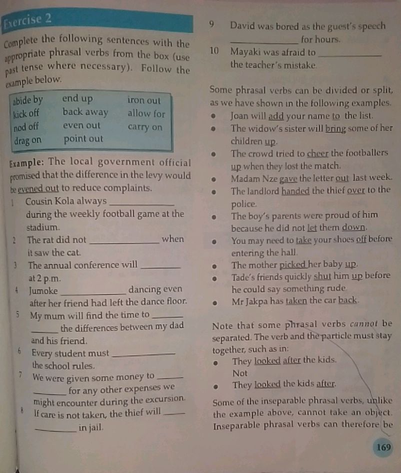 Exercise 2 Complete the following sentences | StudyX