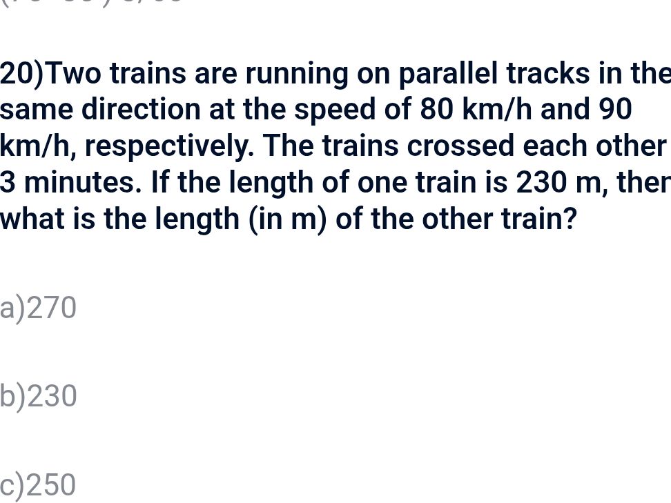20) Two trains are running on parallel | StudyX