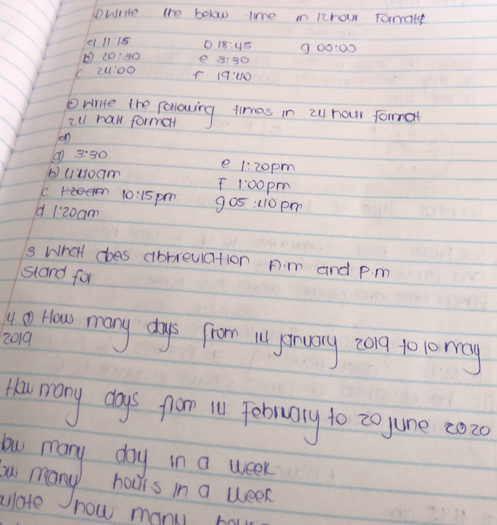 1. Write the below time in 12 hour format | StudyX