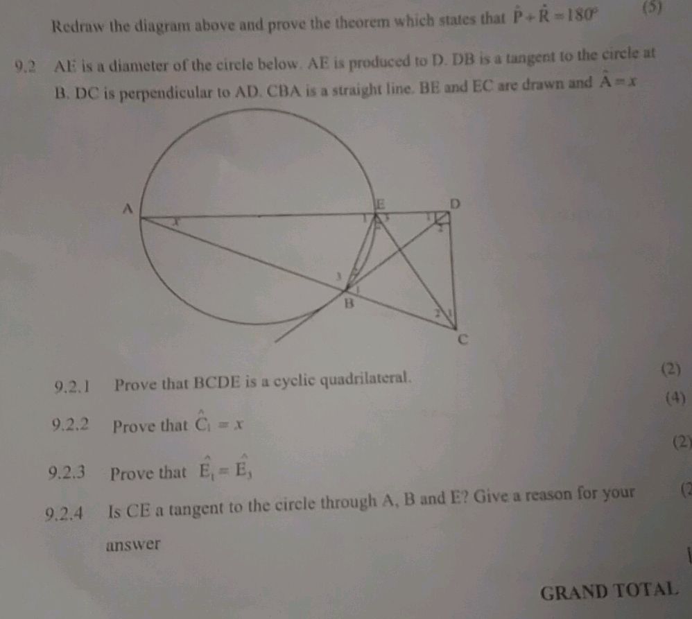 Redraw the diagram above and prove the | StudyX