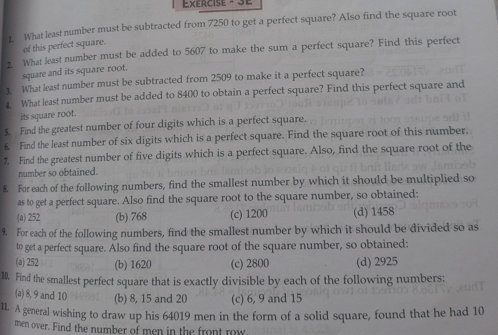 1. What least number must be subtracted from | StudyX