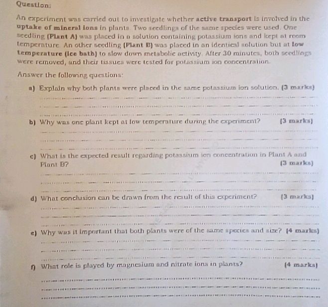 Question: An experiment was carried out to | StudyX