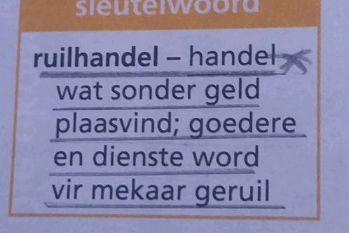 ruilhandel - handel wat sonder geld