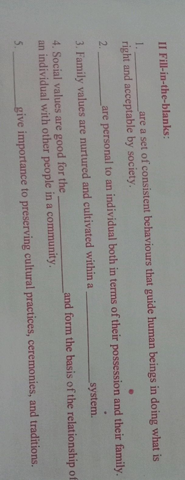 II Fill-in-the-blanks: 1. ______ are a set | StudyX
