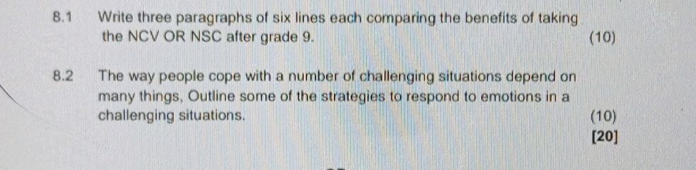 8.1 Write three paragraphs of six lines each | StudyX