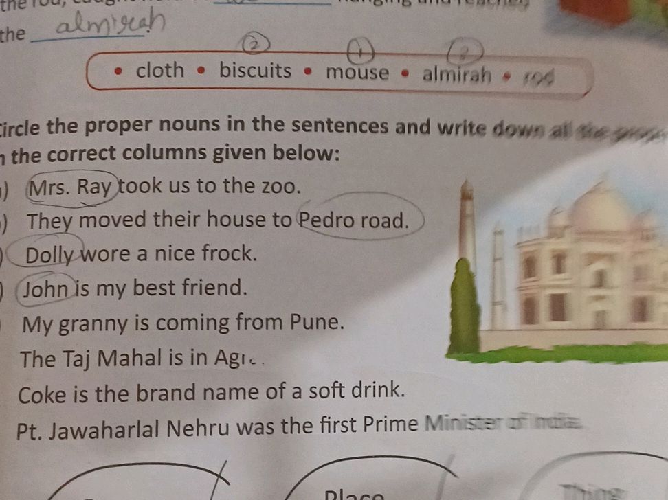 Circle the proper nouns in the sentences and | StudyX