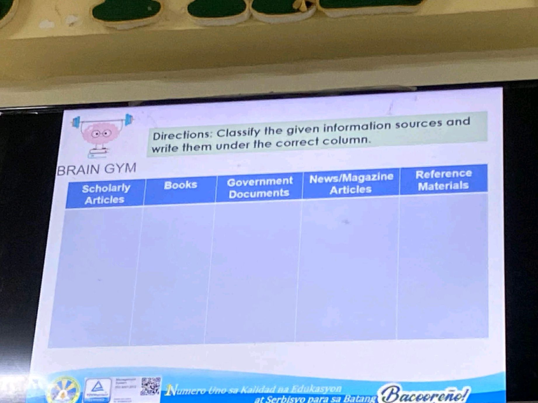 Directions: Classify the given information | StudyX