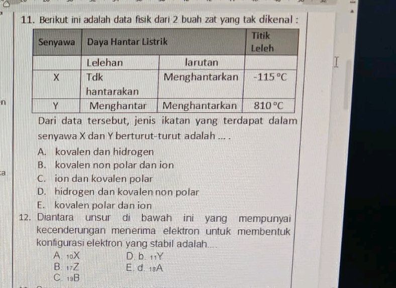 11. Berikut ini adalah data fisik dari 2 | StudyX
