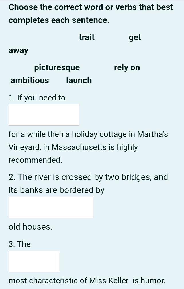 Choose the correct word or verbs that best | StudyX