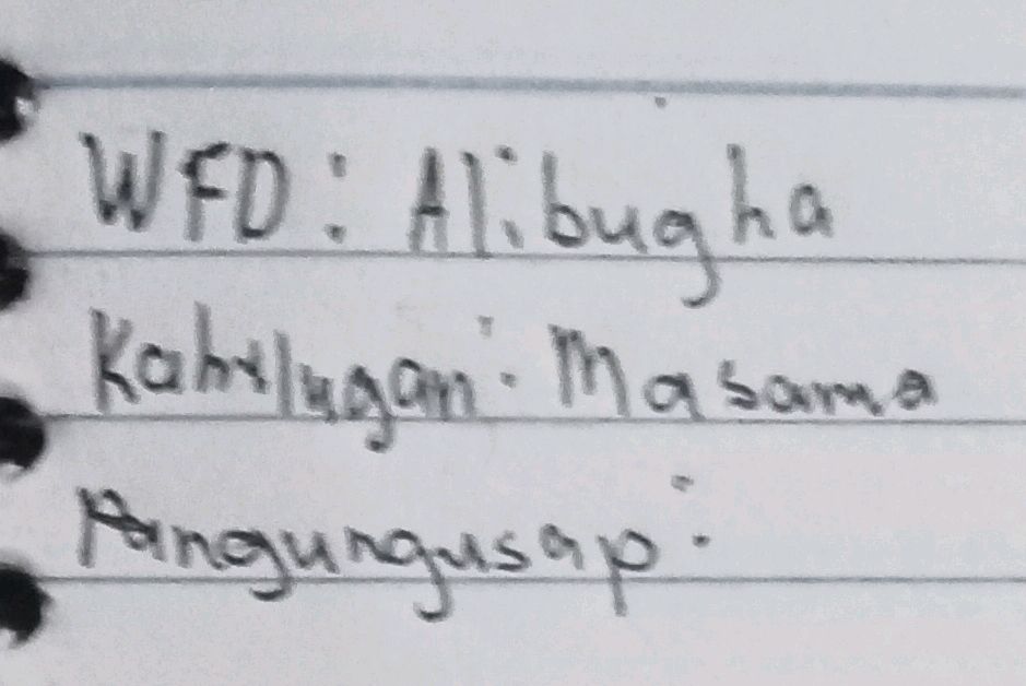 WFD: Alibugha Kahulugan: Masama | StudyX