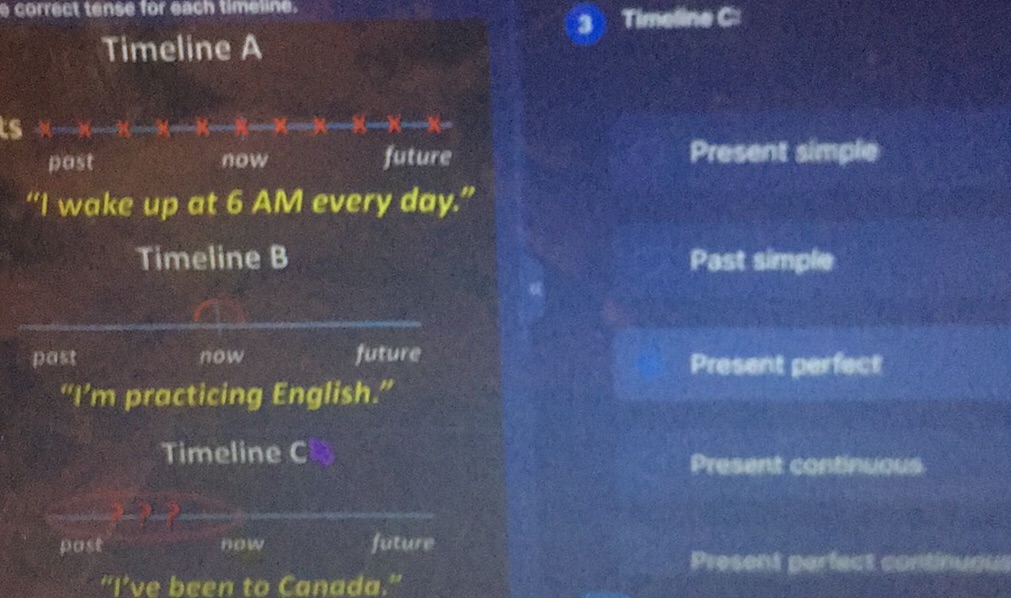Timeline C: Present simple Past simple | StudyX