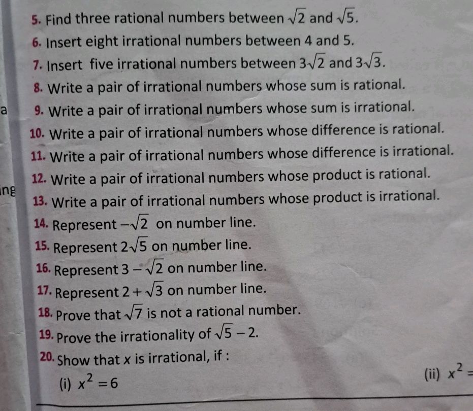 5. Find three rational numbers between $ | StudyX