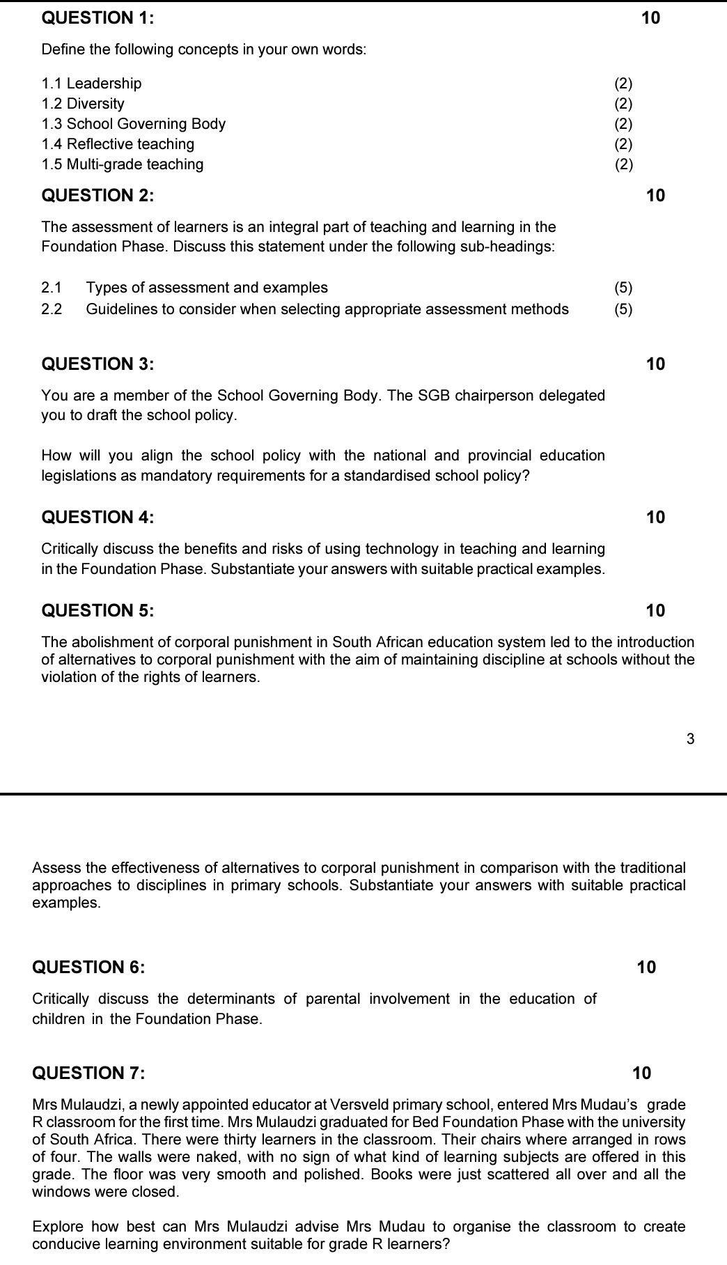 QUESTION 1: Define the following concepts in | StudyX