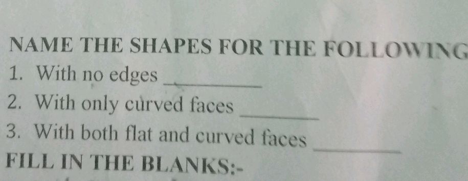 NAME THE SHAPES FOR THE FOLLOWING 1. With | StudyX