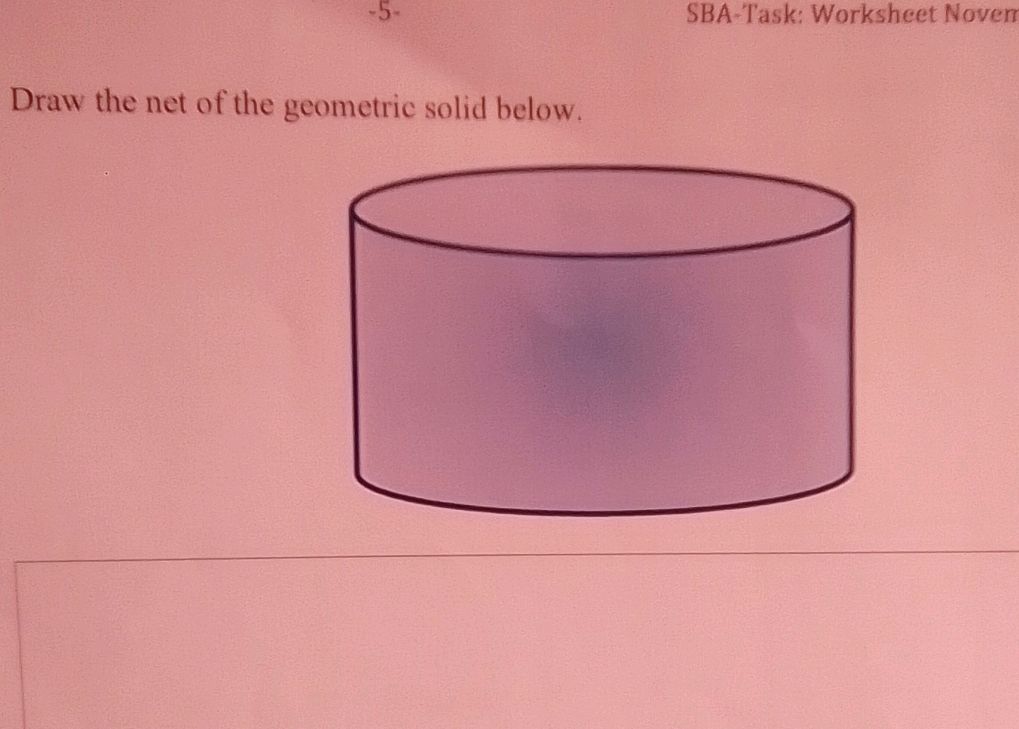 Draw the net of the geometric solid below. | StudyX