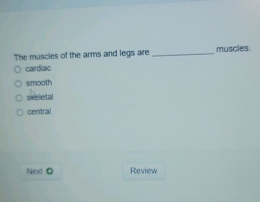 The muscles of the arms and legs are _______ | StudyX