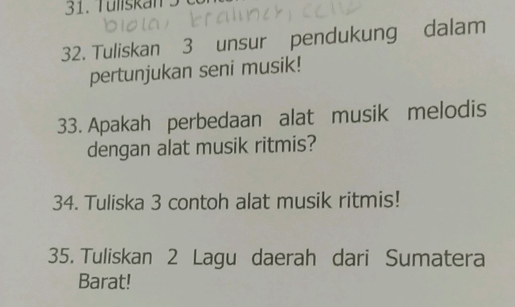 32. Tuliskan 3 unsur pendukung dalam | StudyX