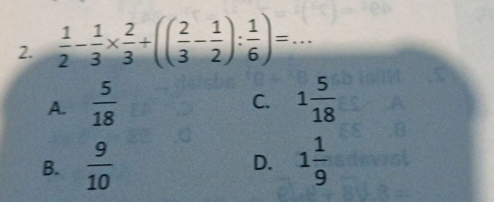 $ {1}{2} - {1}{3} {2}{3} + ( {2}{3}