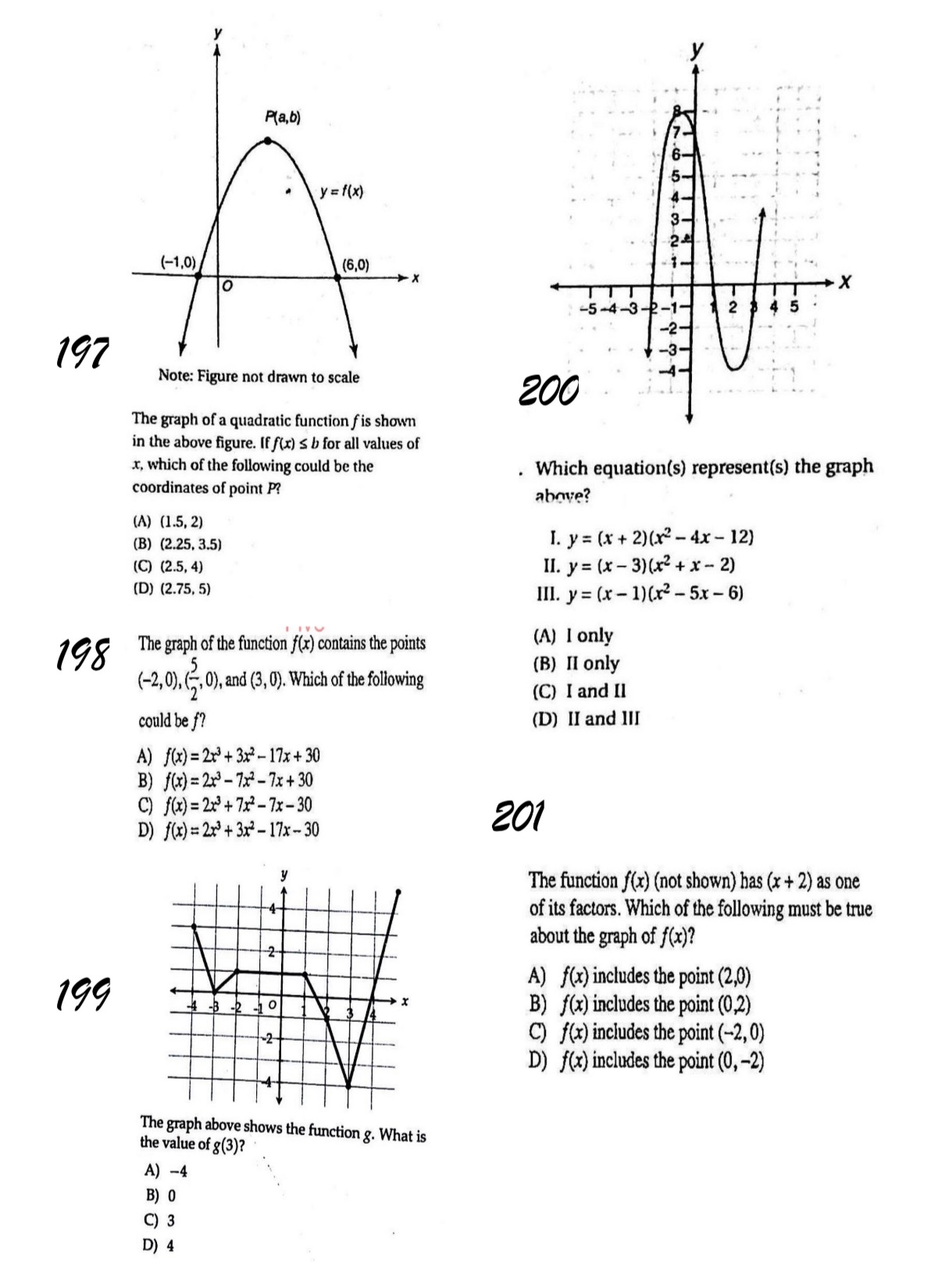 The graph of a quadratic function $f$ is | StudyX