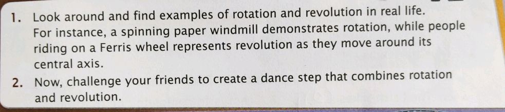 1. Look around and find examples of rotation | StudyX