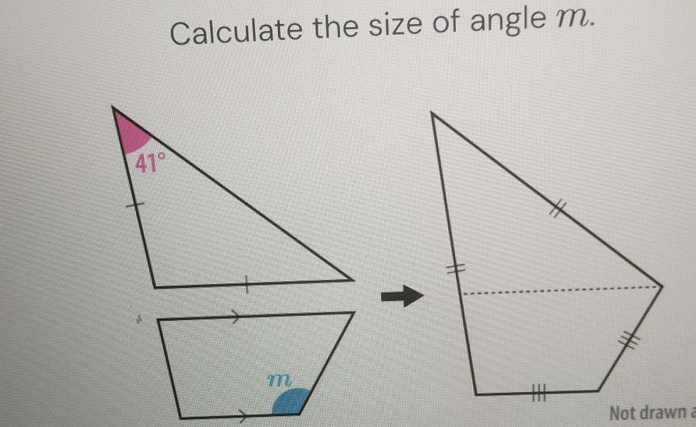 Calculate the size of angle $m$. There is a | StudyX