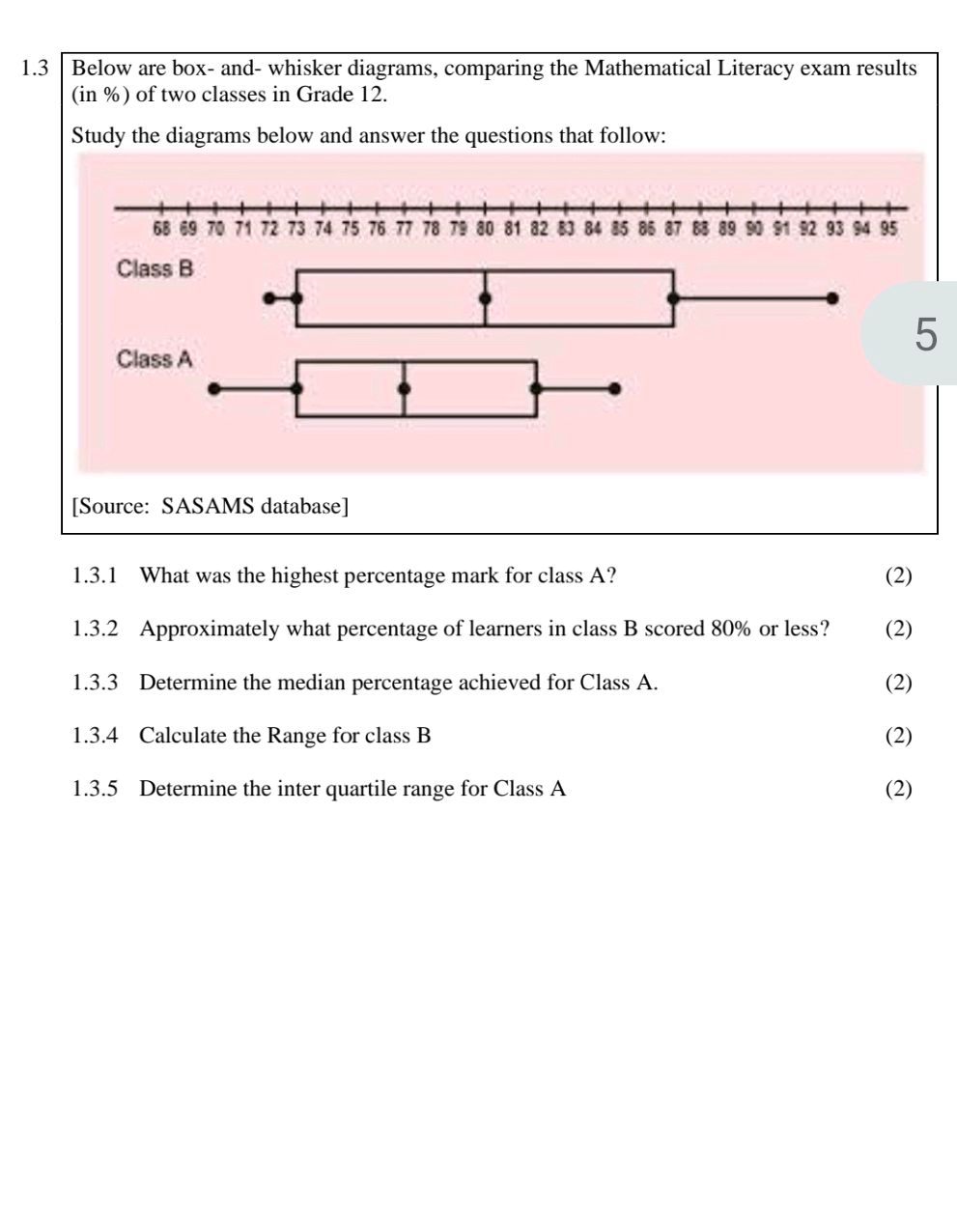Below are box- and- whisker diagrams, | StudyX