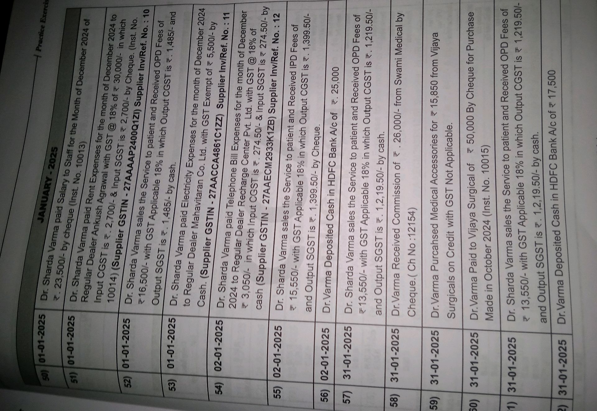 50) 01-01-2025 Dr. Sharda Varma paid S | StudyX