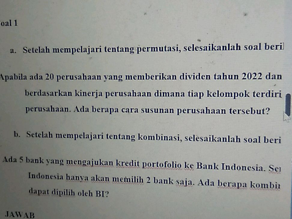 a. Setelah mempelajari tentang permutasi, | StudyX