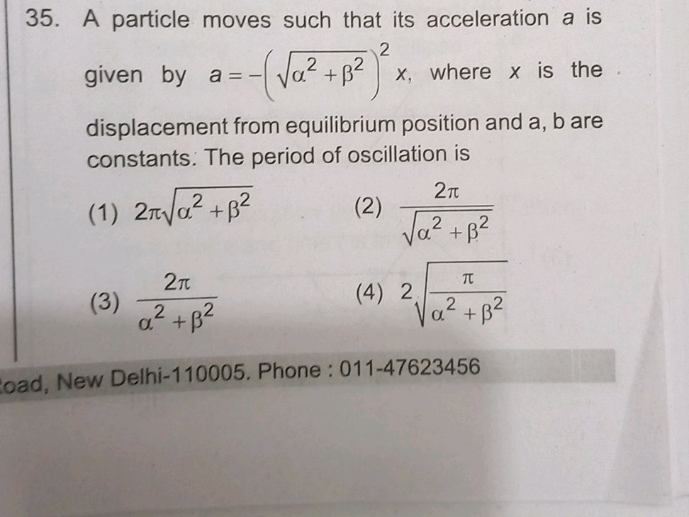 35. A particle moves such that its | StudyX