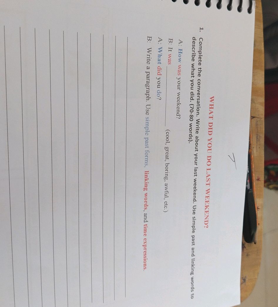 1. Complete the conversation. Write about | StudyX