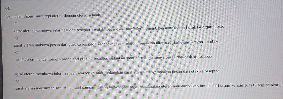 Perbedaan sistem saraf tepi aferen dengan | StudyX