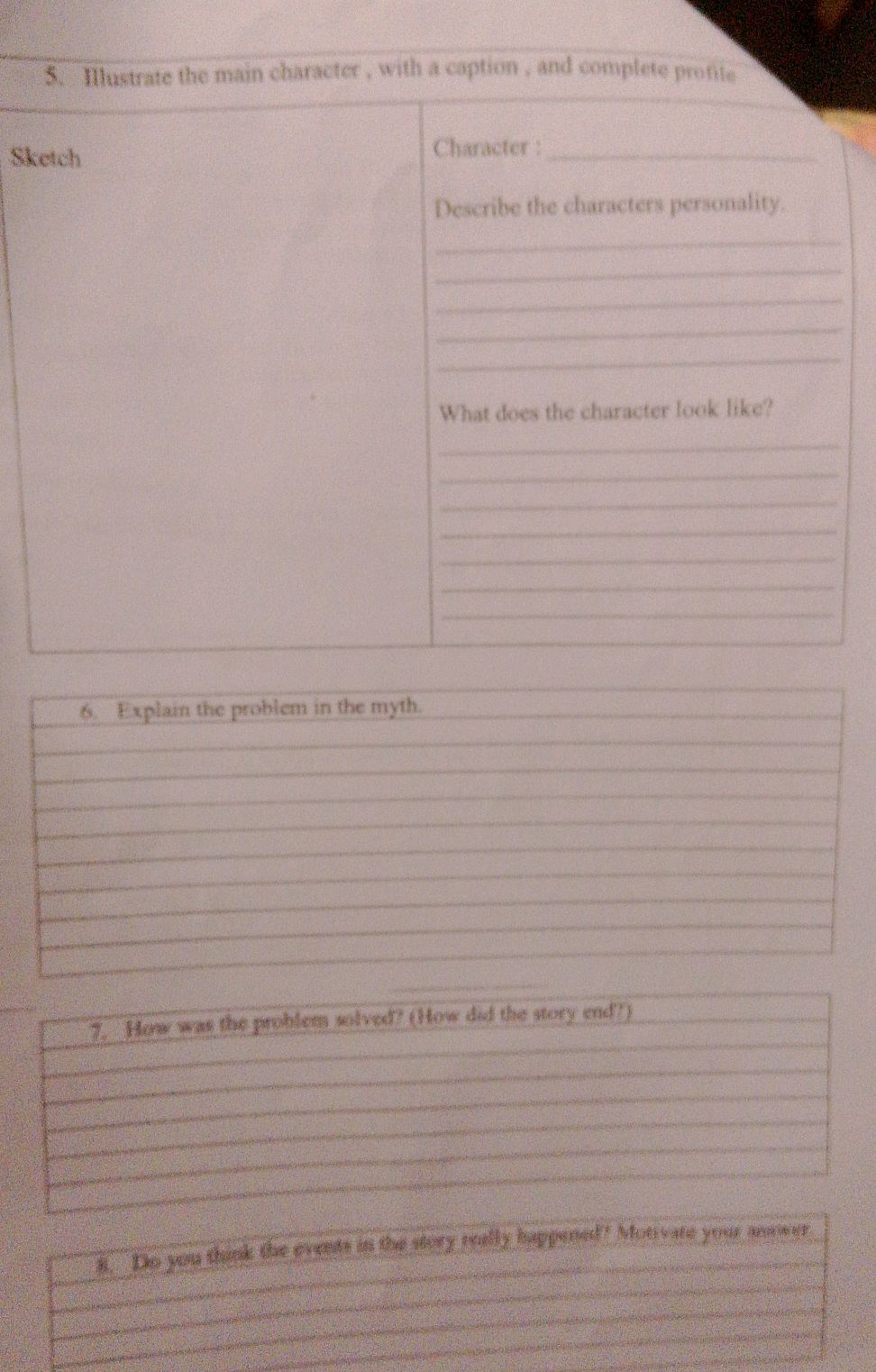 5. Illustrate the main character, with a | StudyX