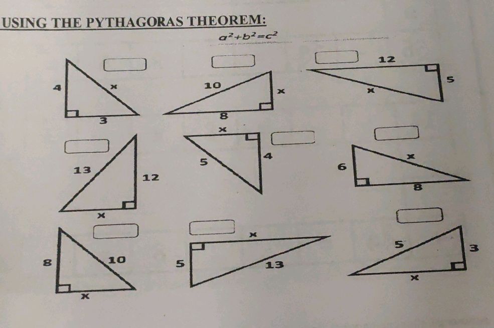 USING THE PYTHAGORAS THEOREM: $a^2 + b^2 = | StudyX